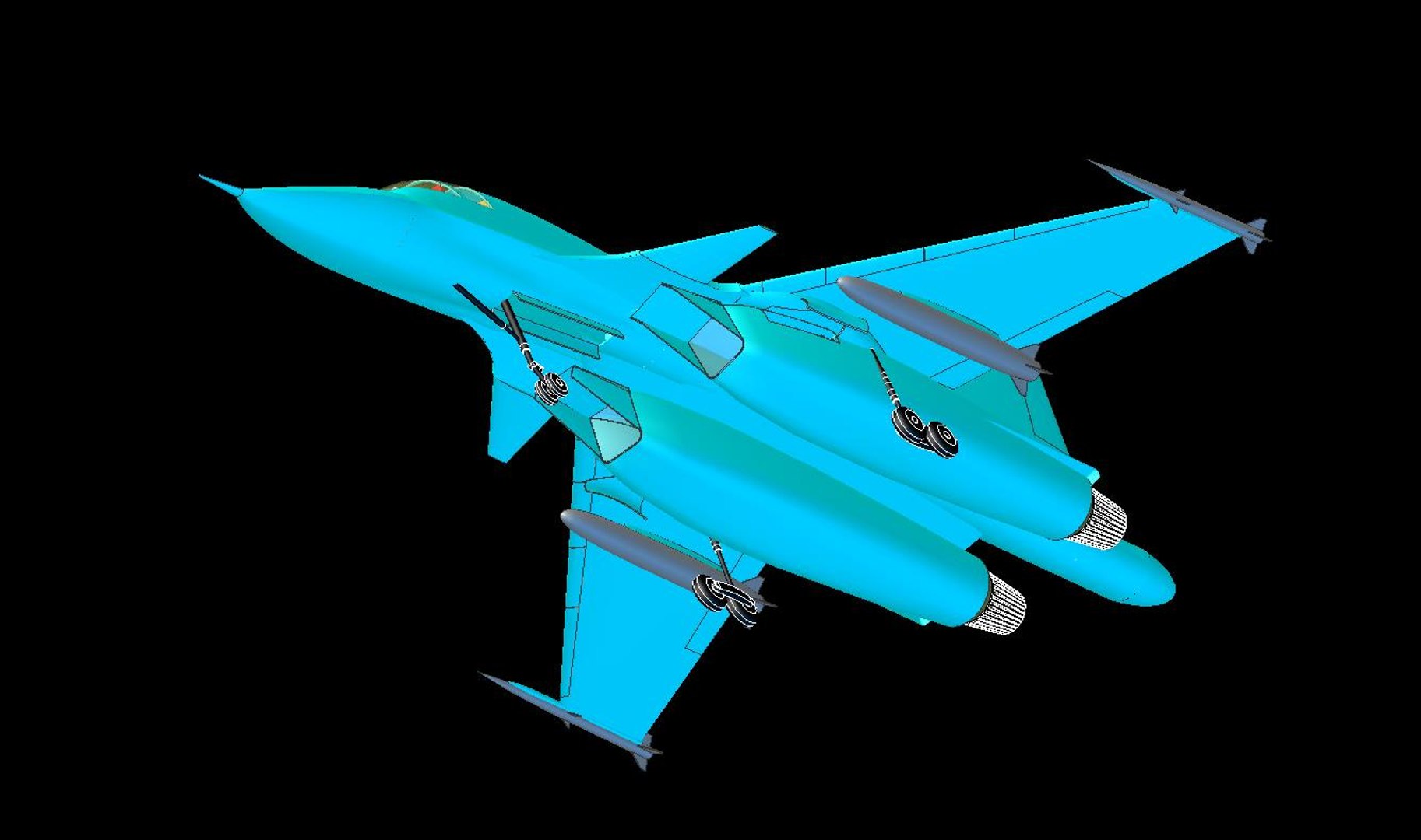 3d Model Sukhoi Su-34 Aircraft Solid
