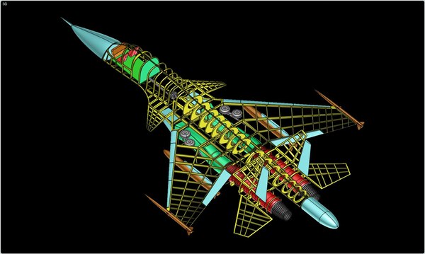 3d model sukhoi su-34 aircraft solid