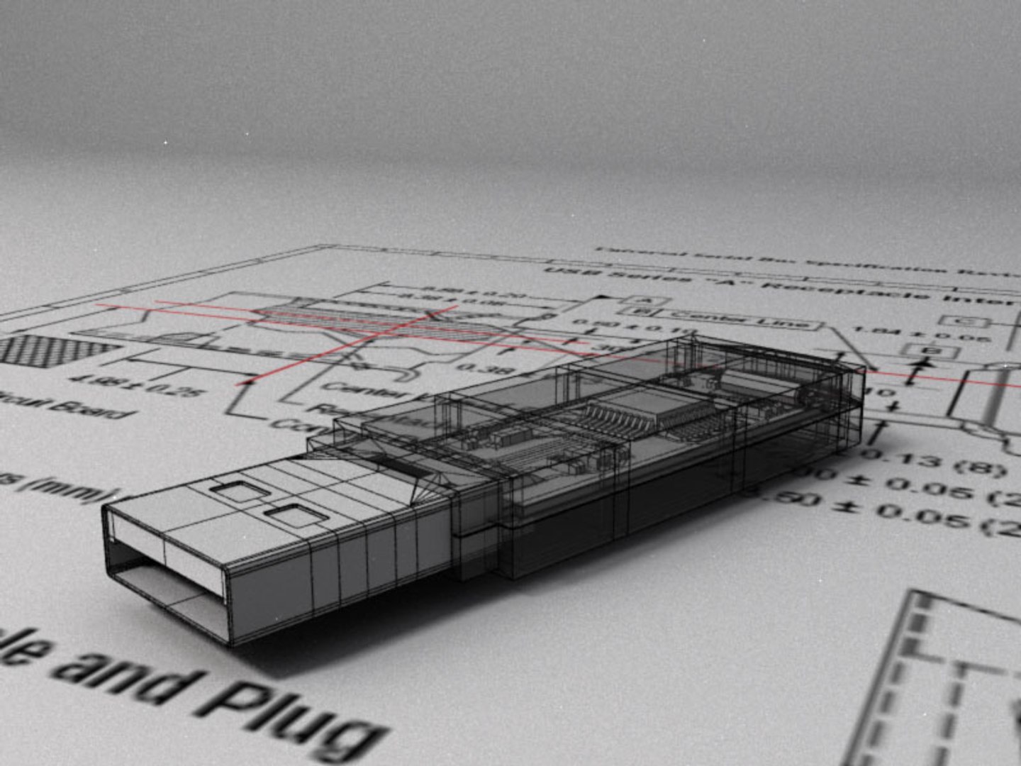 3d model usb connector