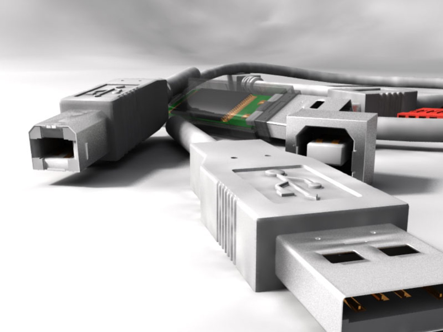 3d model usb connector