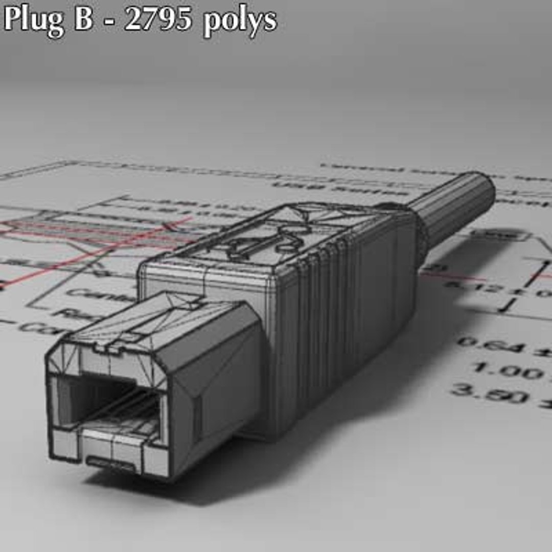 3d model usb connector