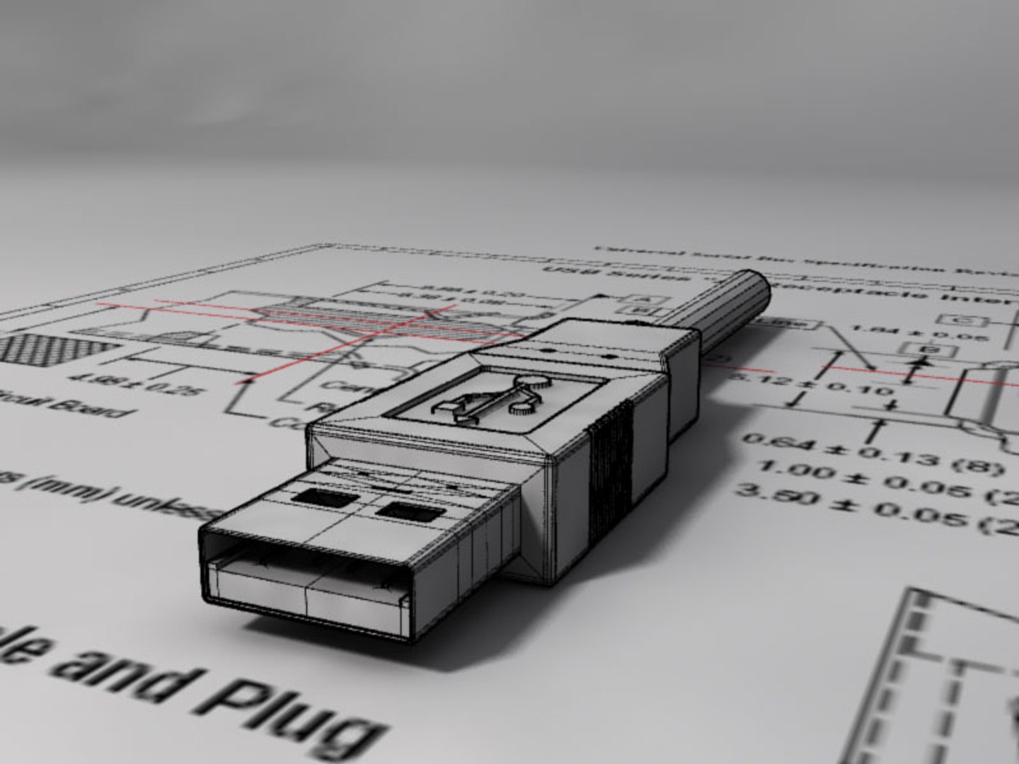 3d model usb connector