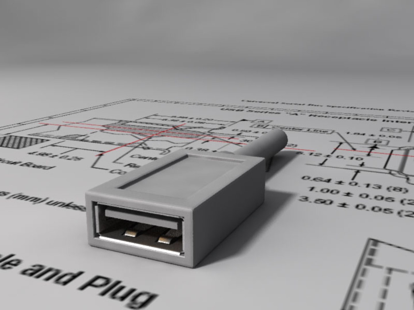 3d model usb connector