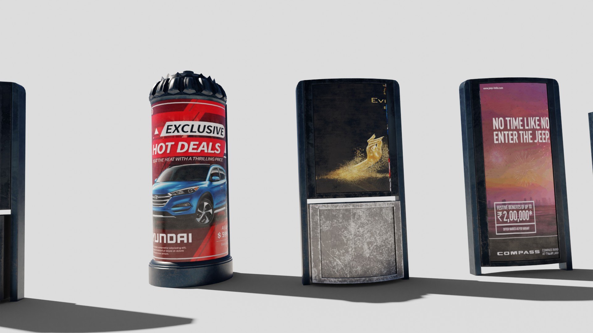 Road Side Advertisements With 4k Pbr Textures 3D - TurboSquid 1914480