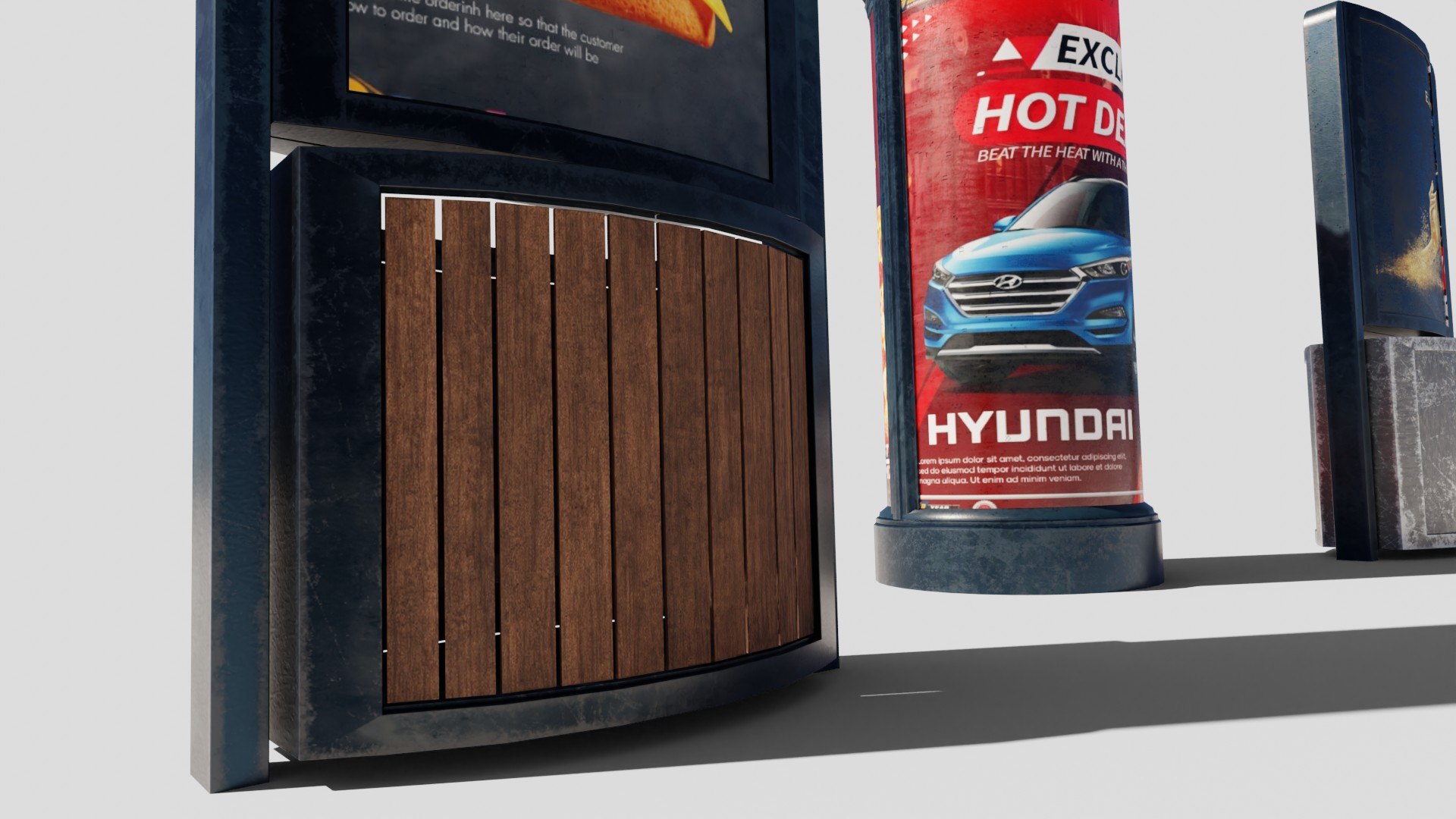 Road Side Advertisements With 4k Pbr Textures 3D - TurboSquid 1914480