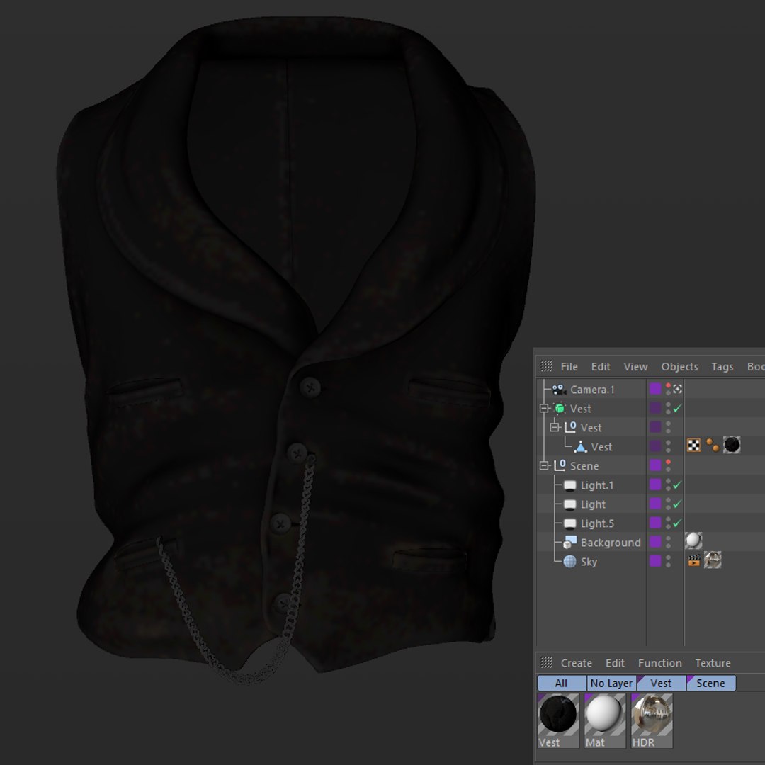 3d Men Vest Model