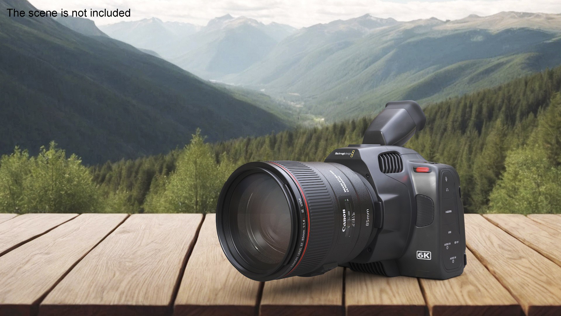 3D Cinema Camera Blackmagic Design 6K Pro Light On With Lens Model ...