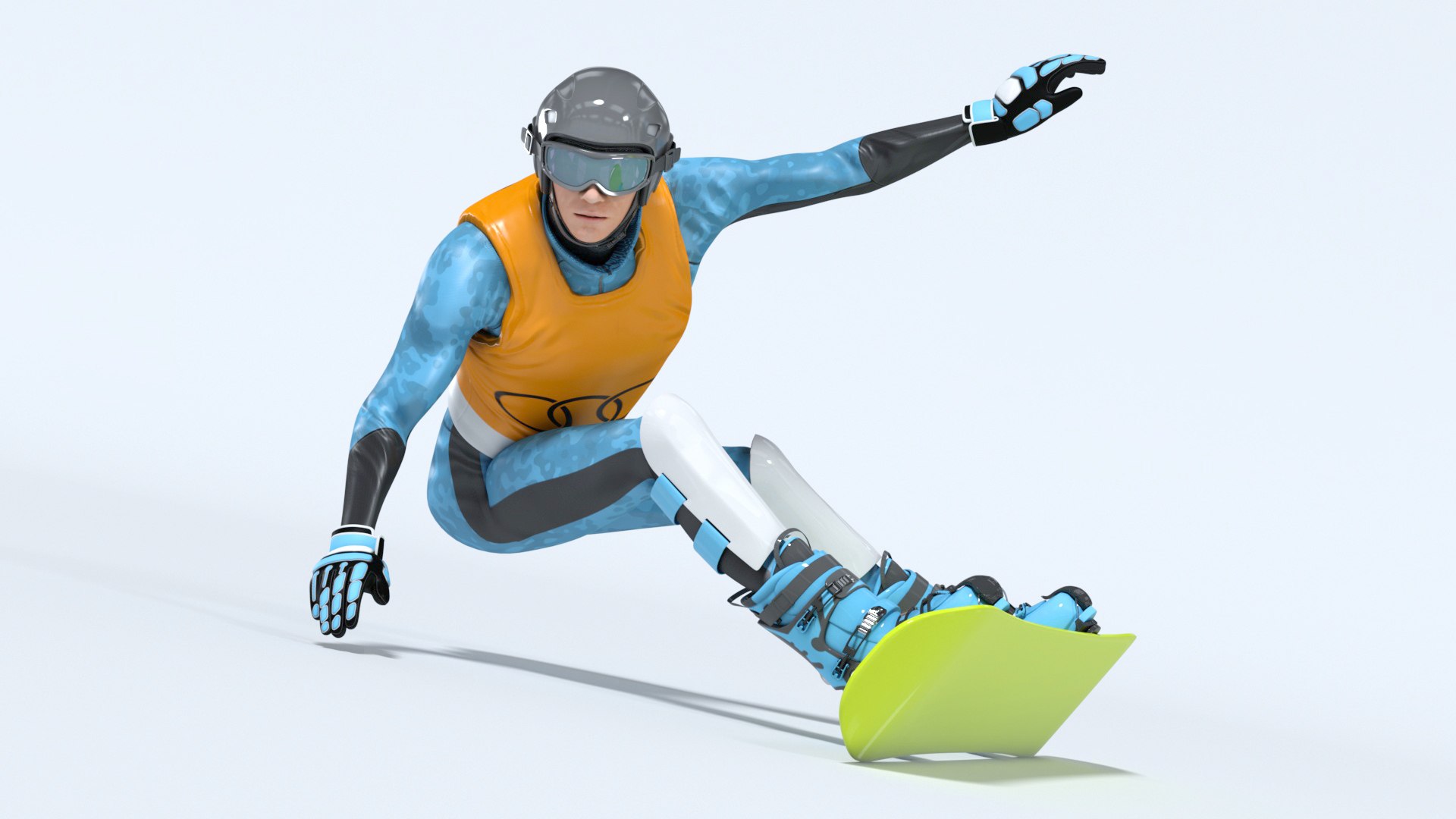 3D Olympic Snowboarder Animated HQ Standard License - TurboSquid 2466697
