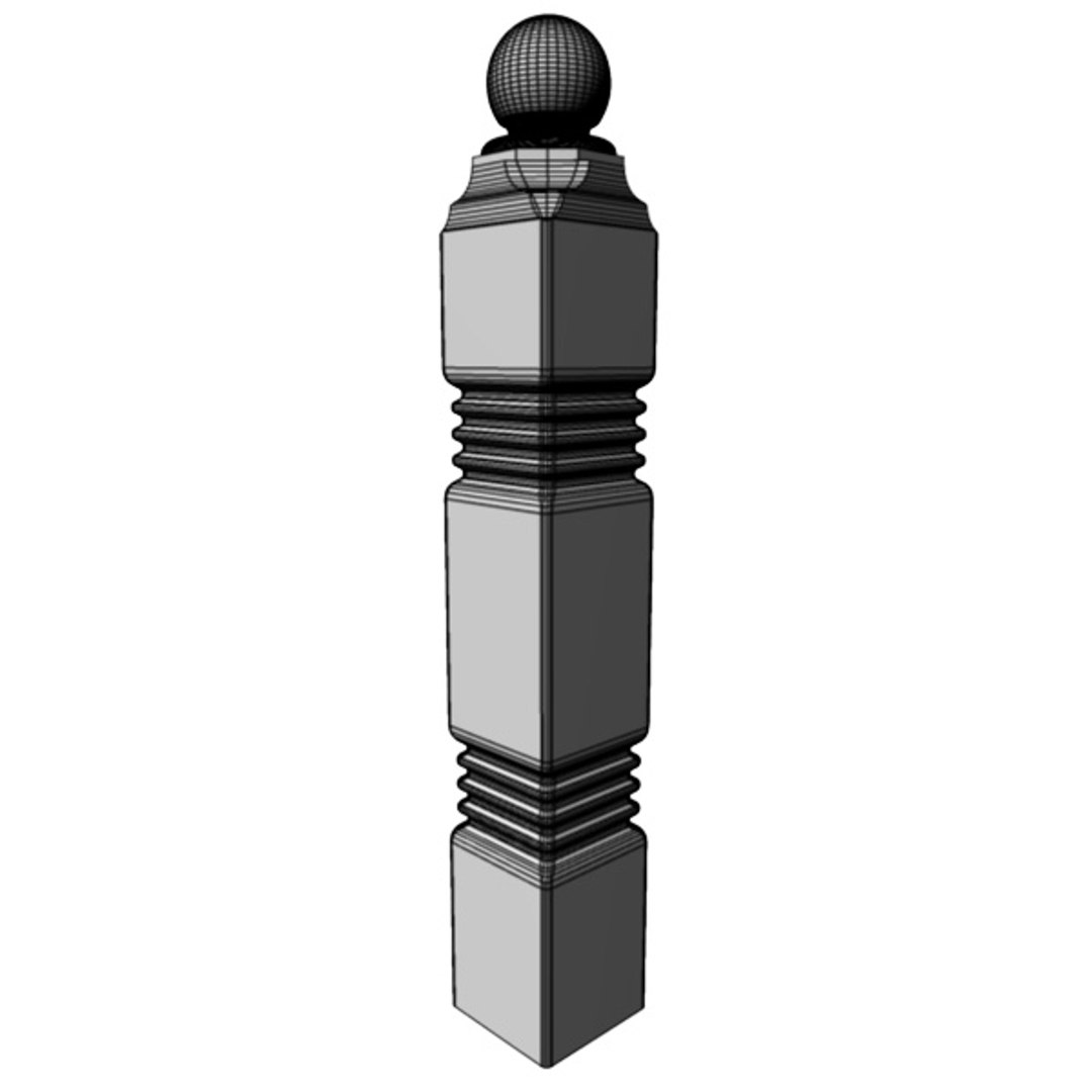Decorative Porch Post 3d Model