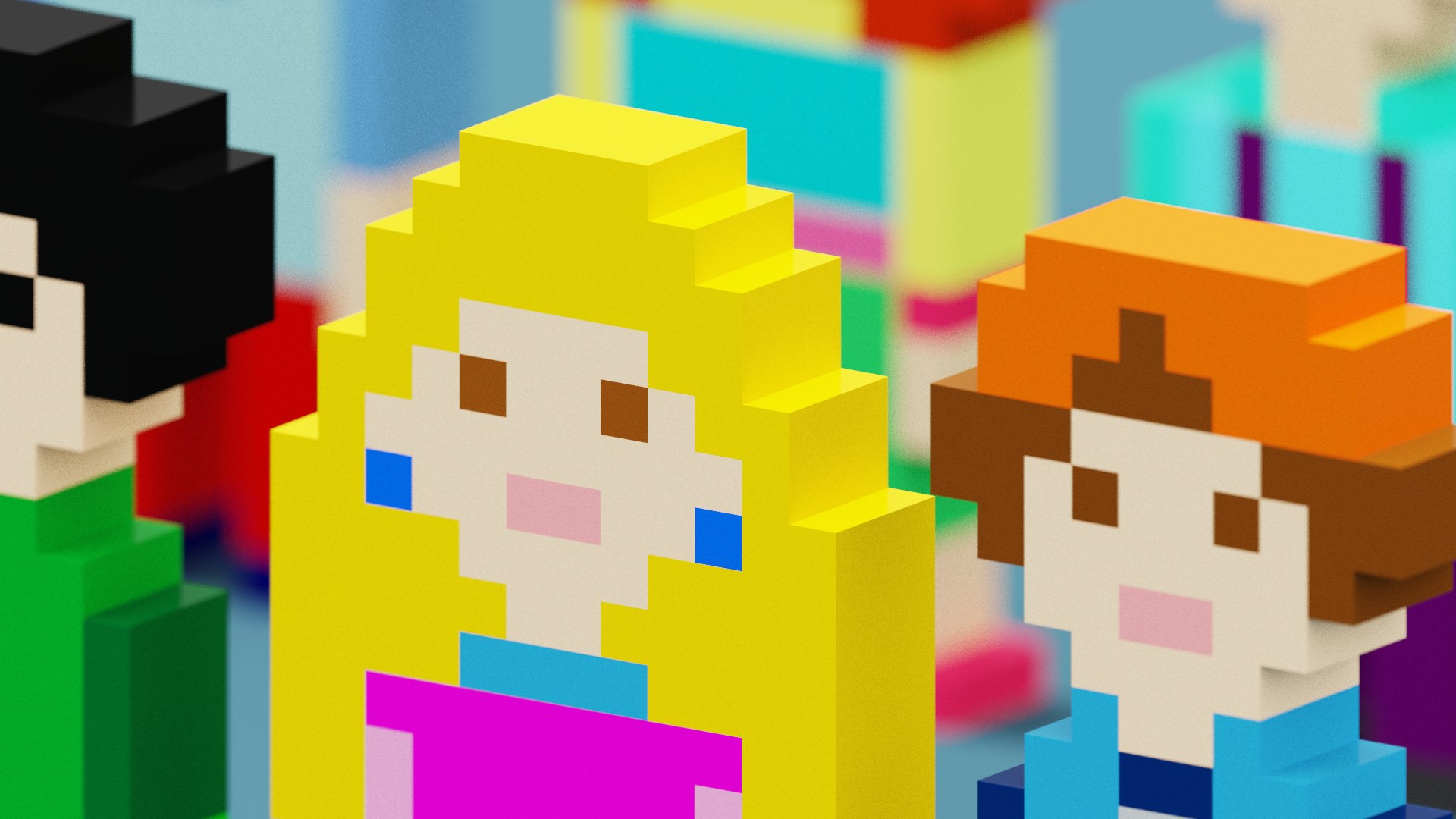 NFT Pixel Characters 3D Model - TurboSquid 2027571