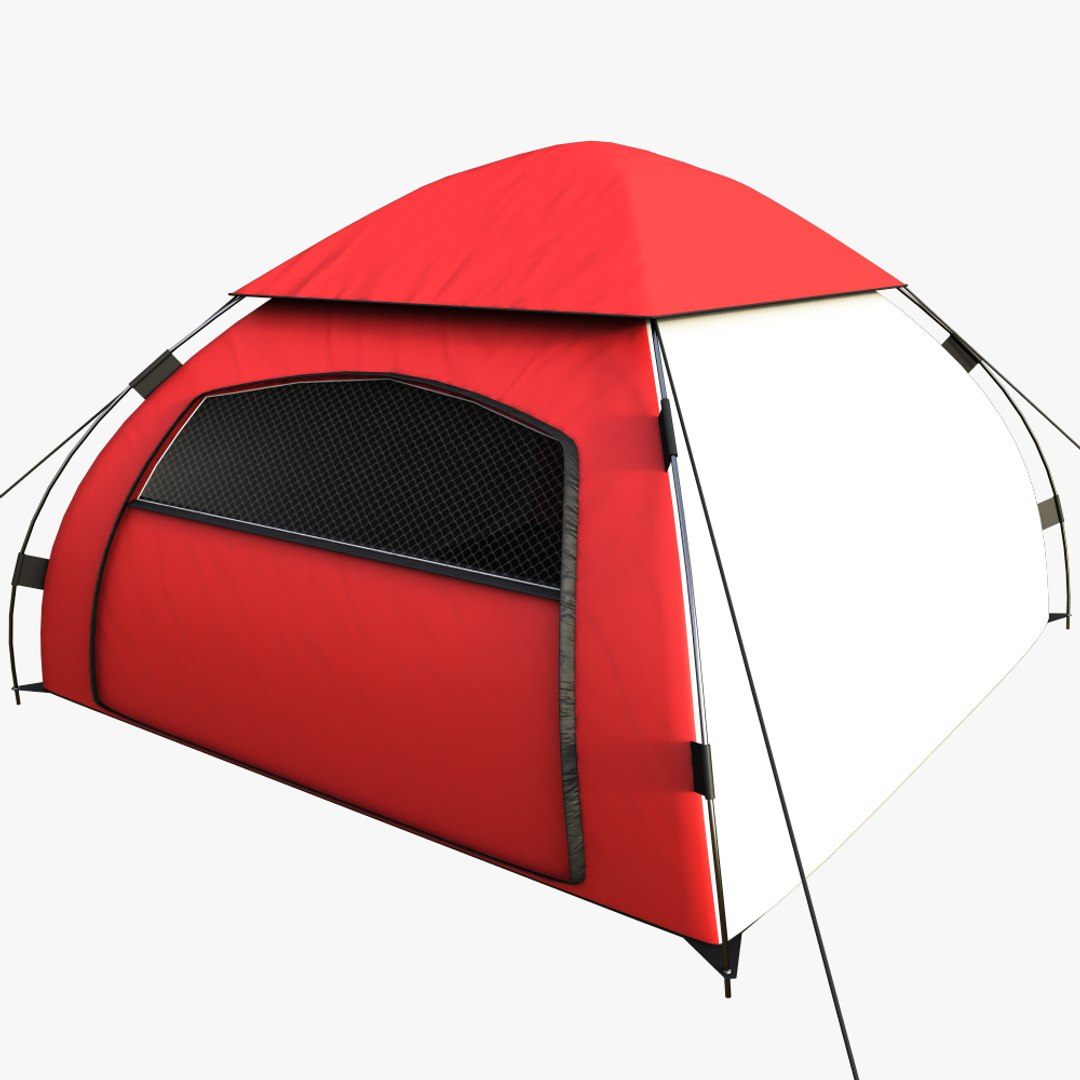 realistic camping tent 3d model
