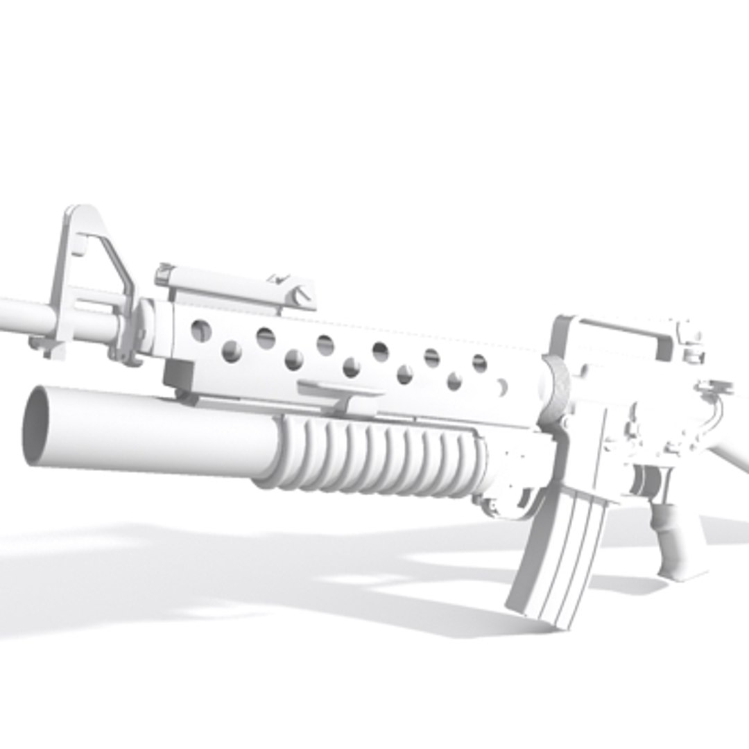 3d Model Of M16a2 Assault Rifle M16