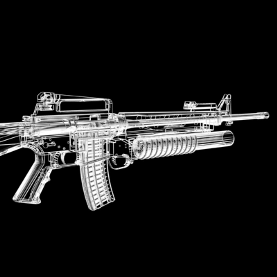 3d Model Of M16a2 Assault Rifle M16