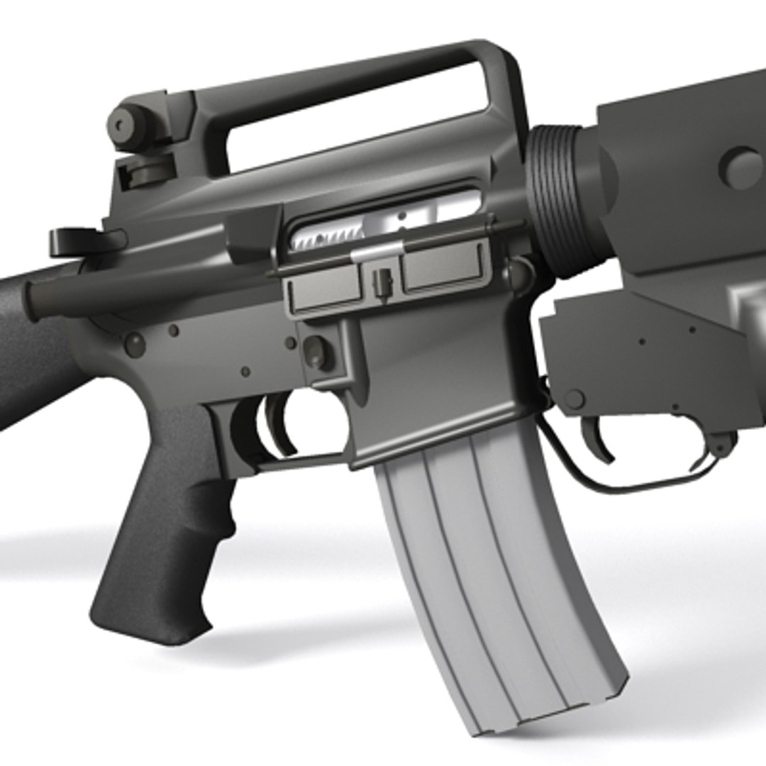 3d Model Of M16a2 Assault Rifle M16
