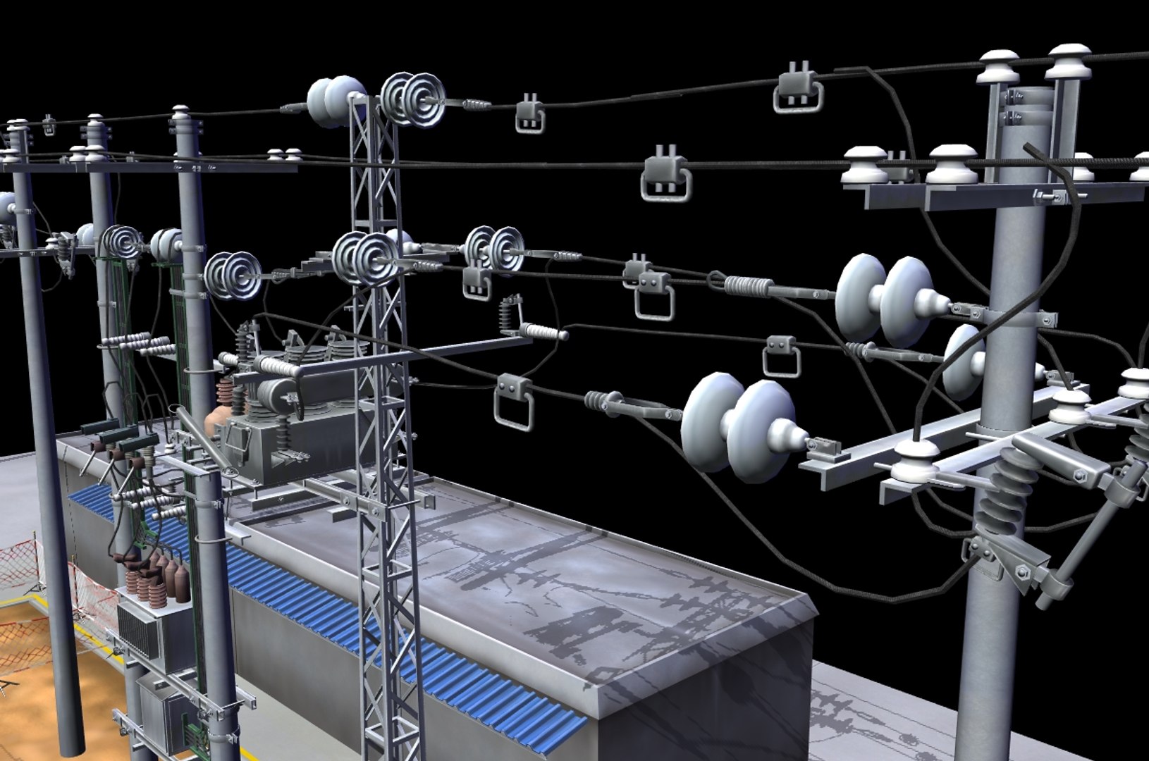 Electrical substation 3D model - TurboSquid 1276662