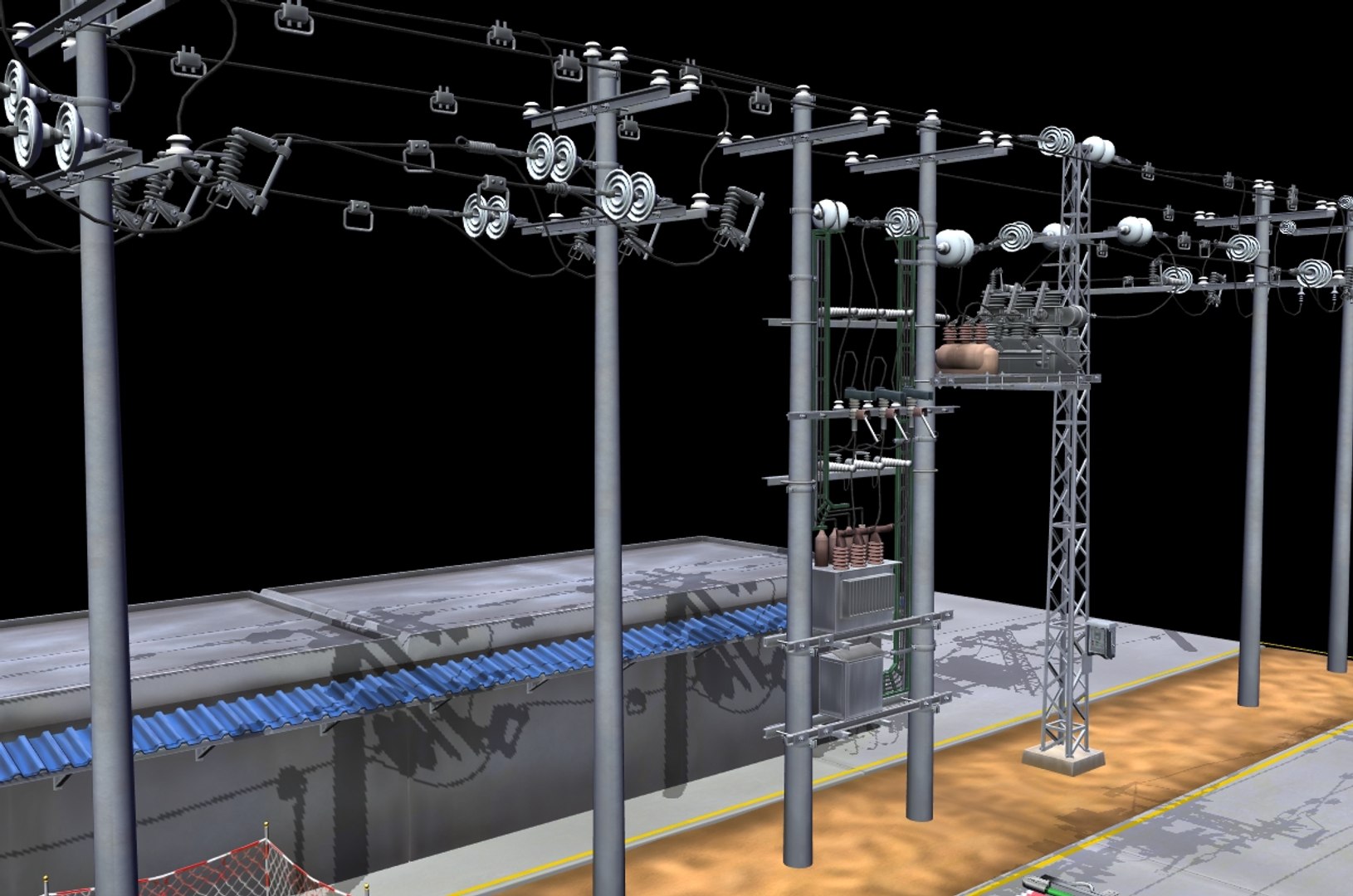 Electrical substation 3D model - TurboSquid 1276662