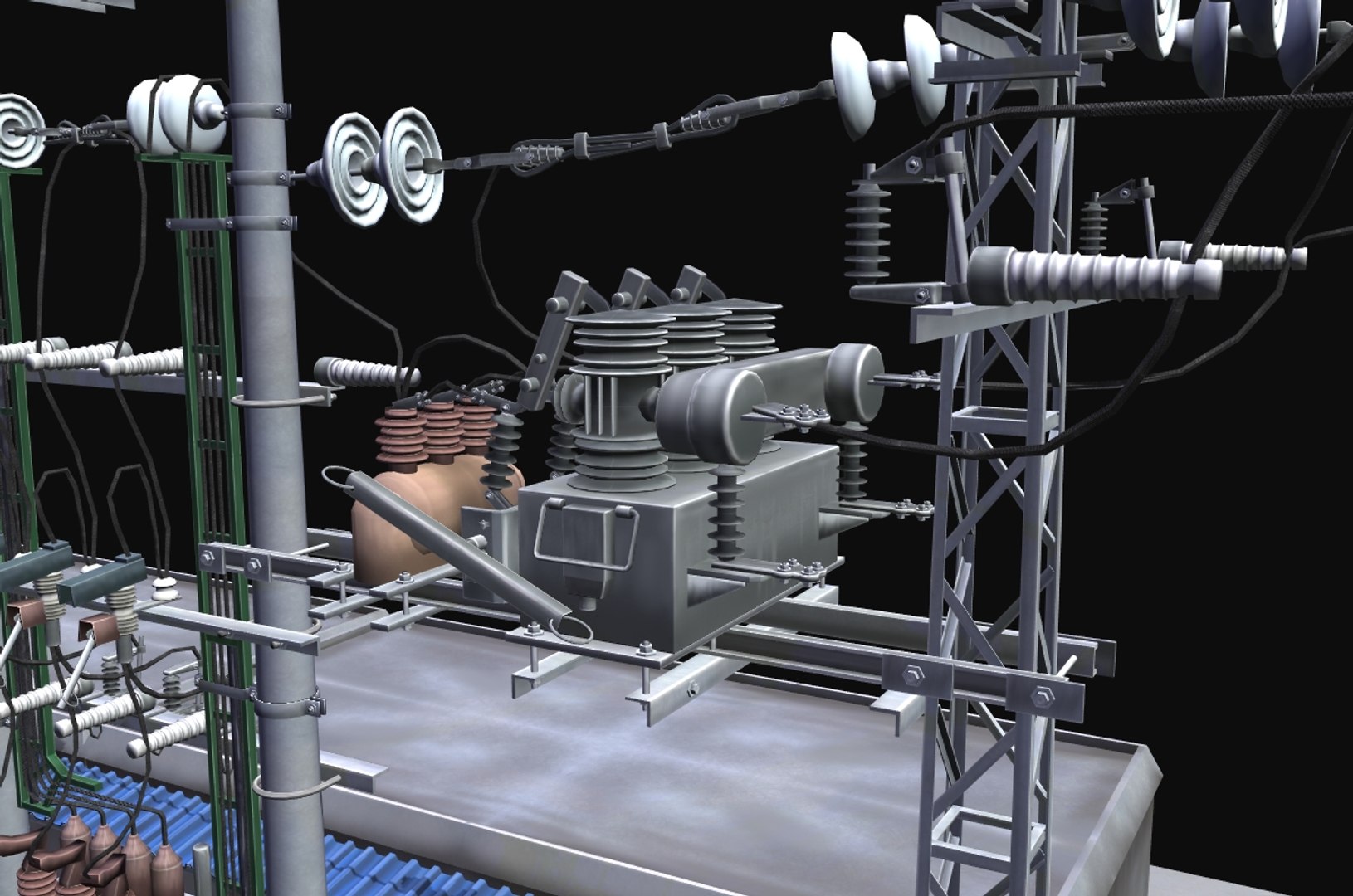Electrical substation 3D model - TurboSquid 1276662