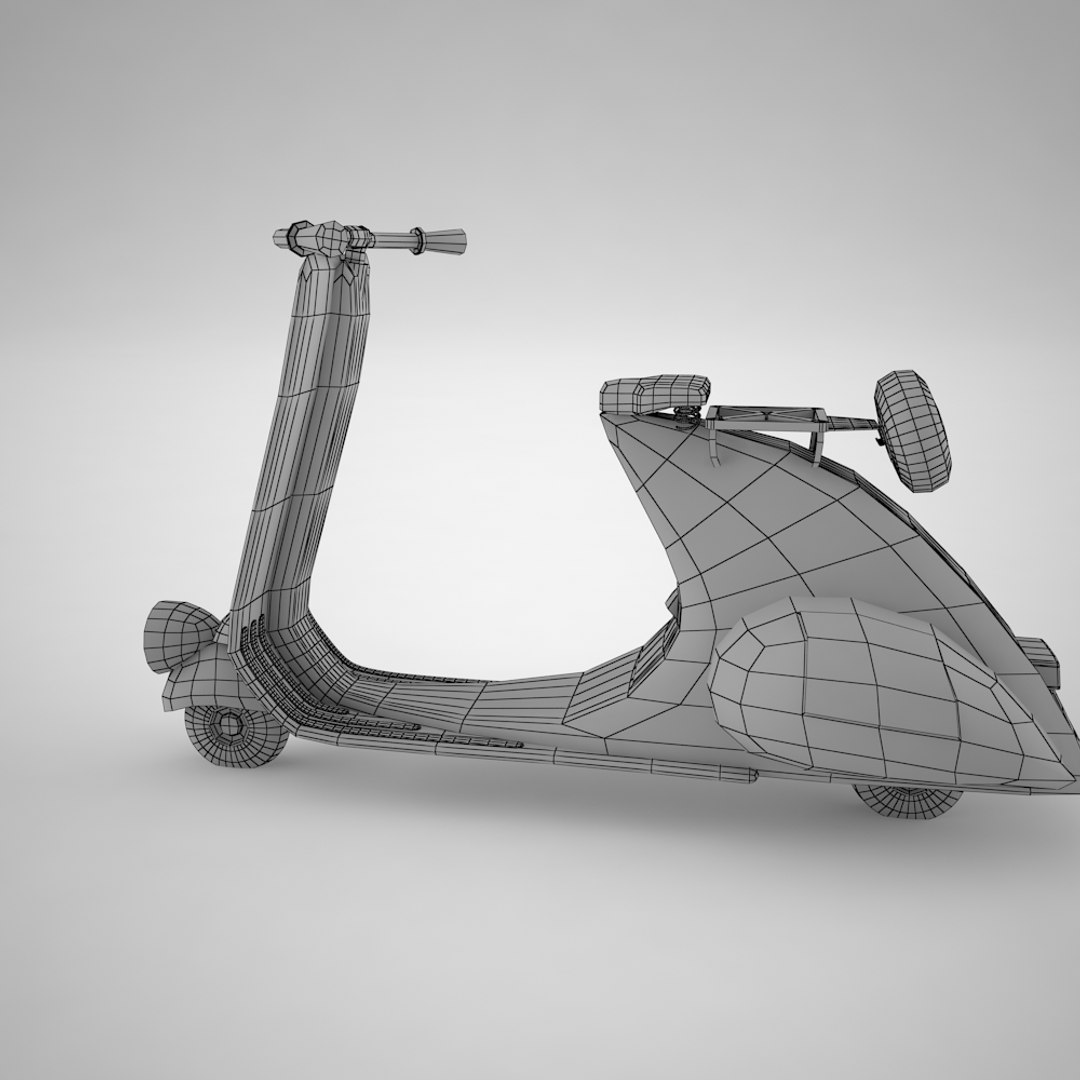 3d Stylized Cartoon Rusty Scooter Model