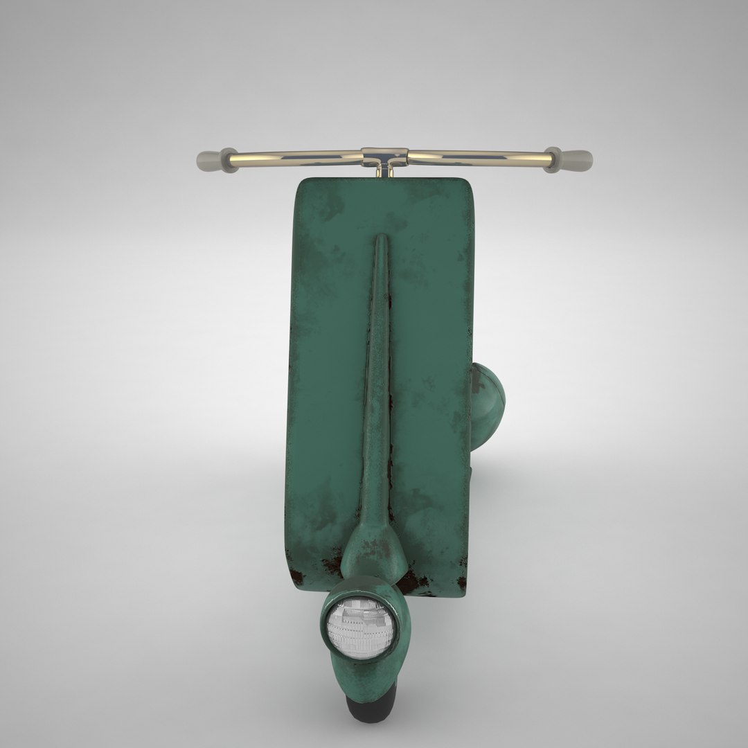 3d Stylized Cartoon Rusty Scooter Model