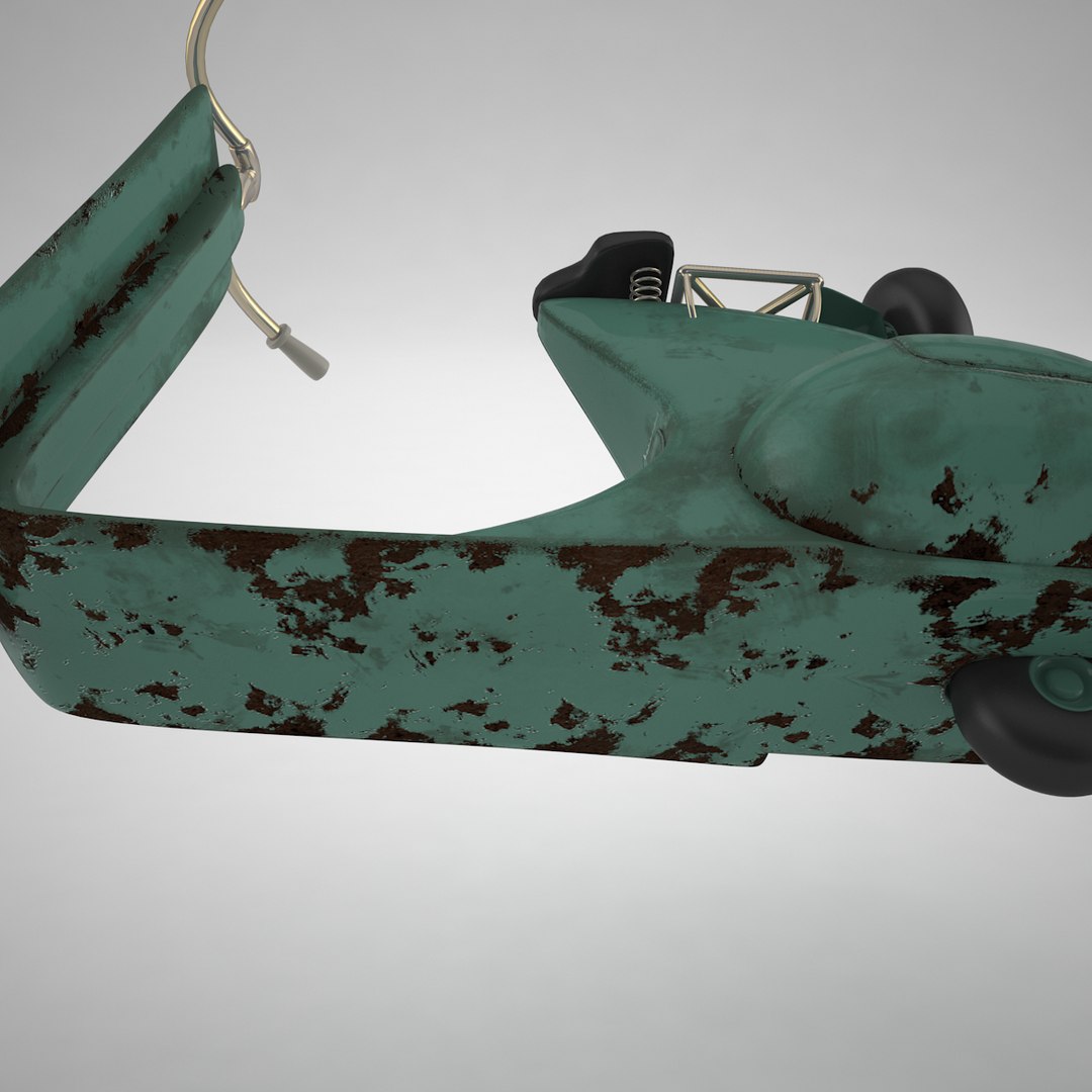 3d Stylized Cartoon Rusty Scooter Model