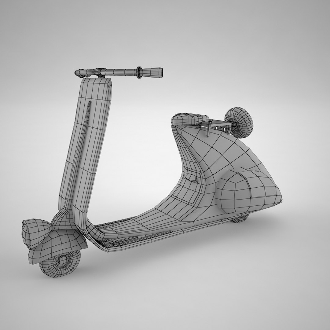 3d Stylized Cartoon Rusty Scooter Model