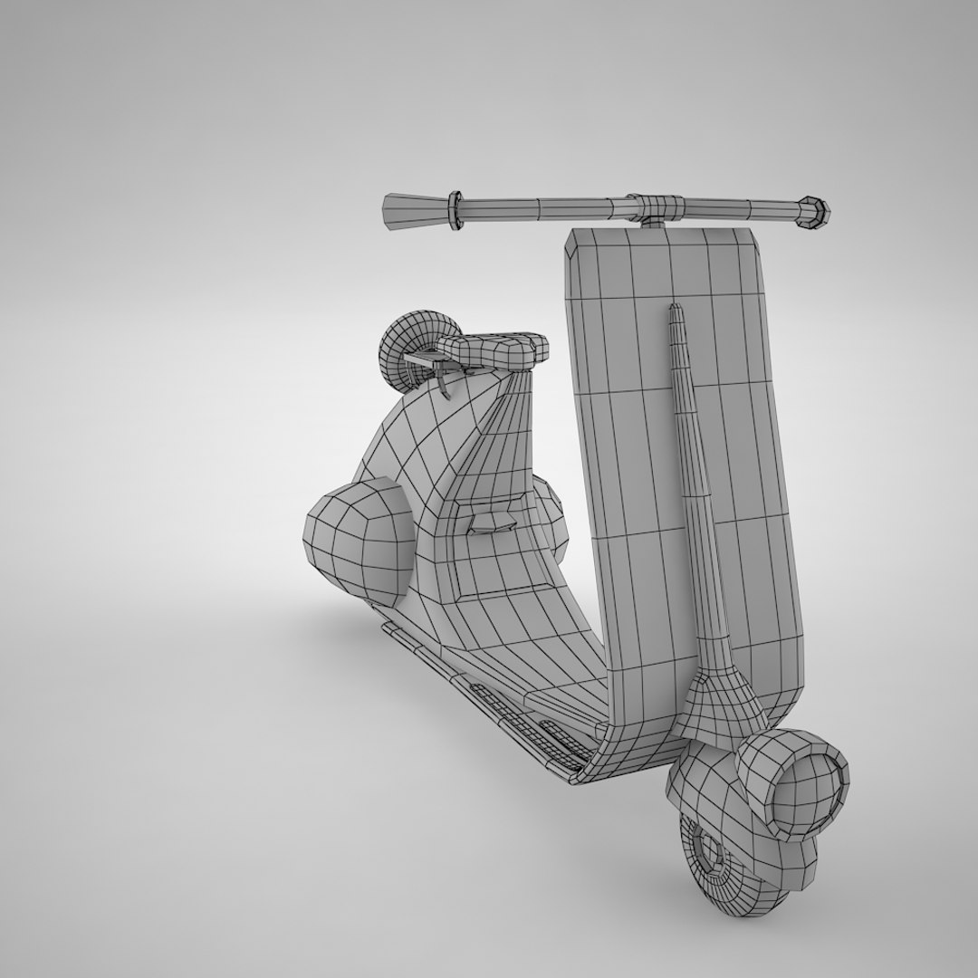 3d stylized cartoon rusty scooter model