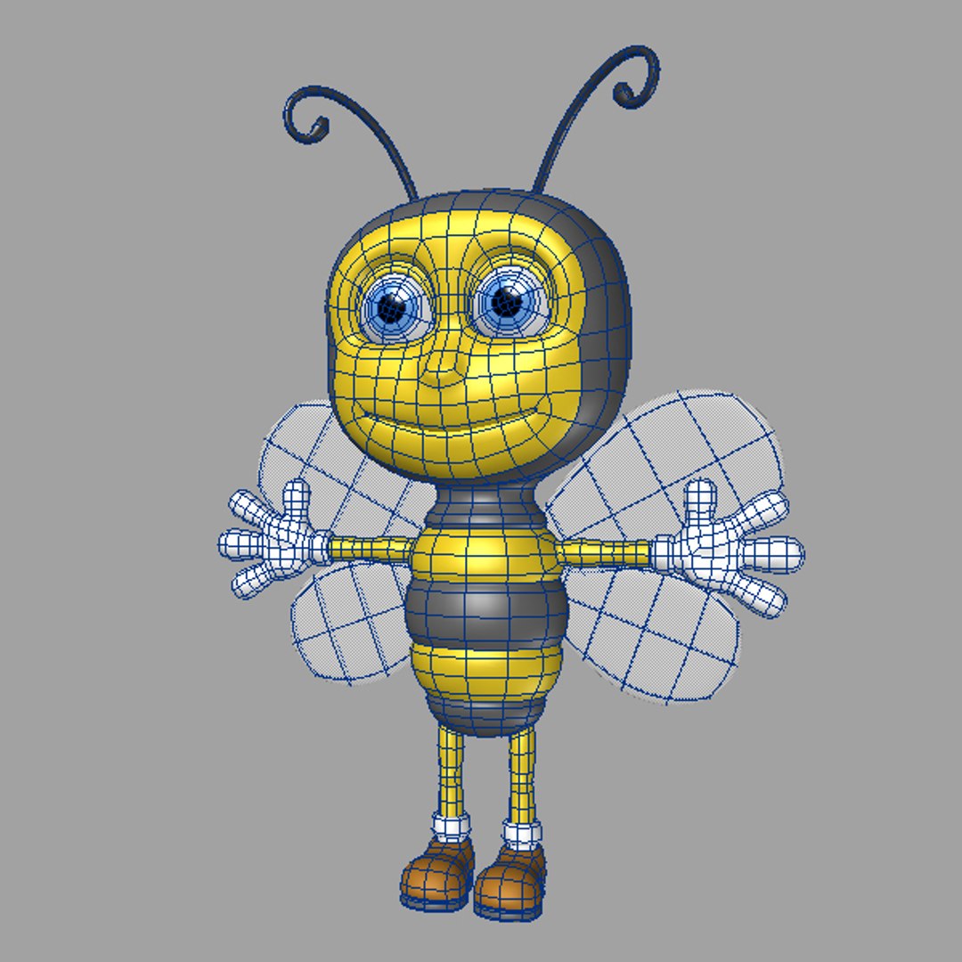 3d simple cartoon bee animation