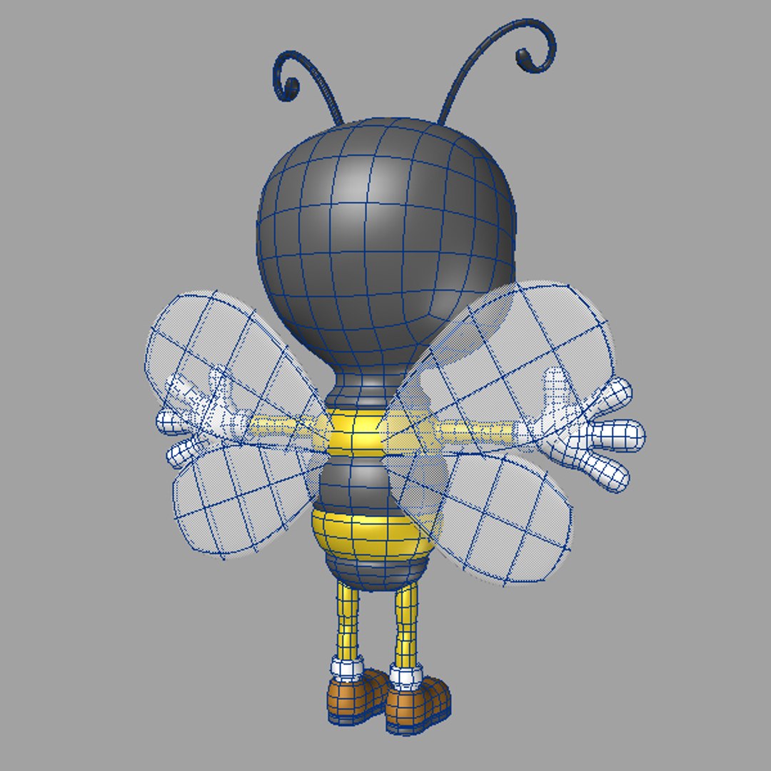 3d simple cartoon bee animation