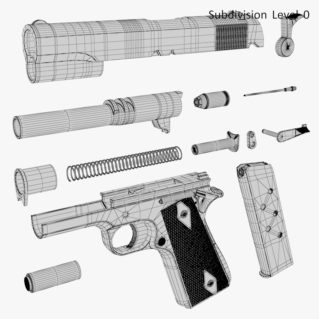 Realistic colt 1911a1 02 3D model - TurboSquid 1224026