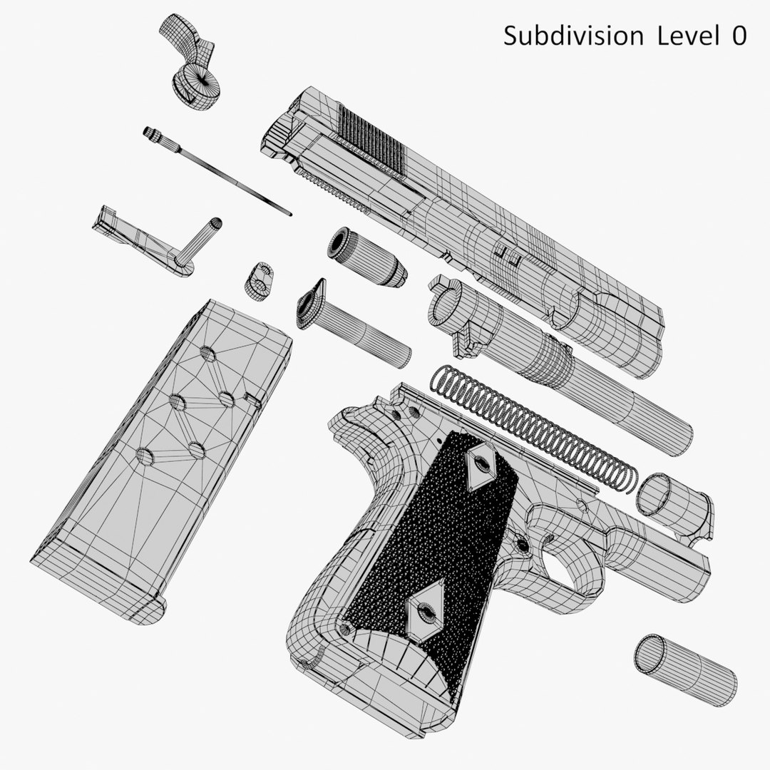 Realistic colt 1911a1 02 3D model - TurboSquid 1224026