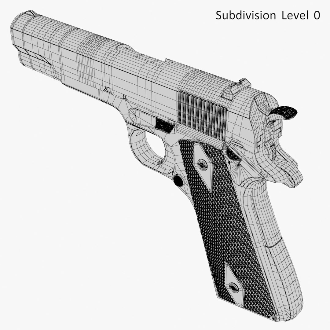 Realistic colt 1911a1 02 3D model - TurboSquid 1224026