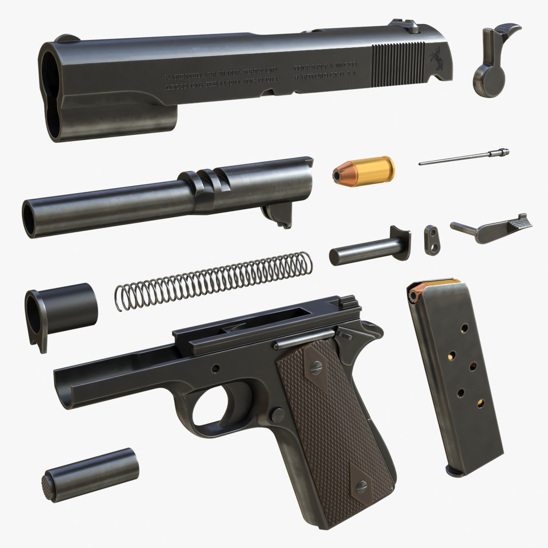 Realistic Colt 1911a1 02 3D Model - TurboSquid 1224026