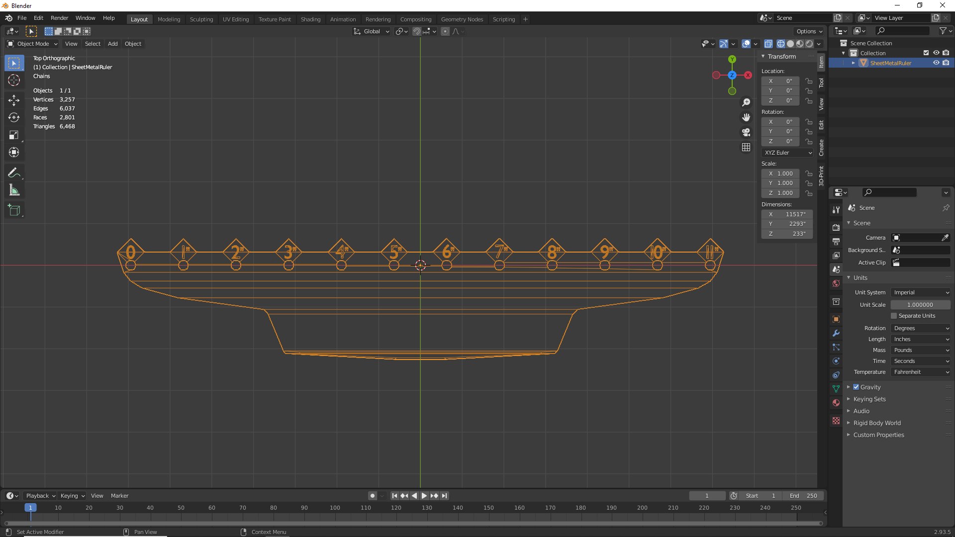 3D Sheet Metal Ruler And Corner Notch AndRadius Marker Tools Model ...