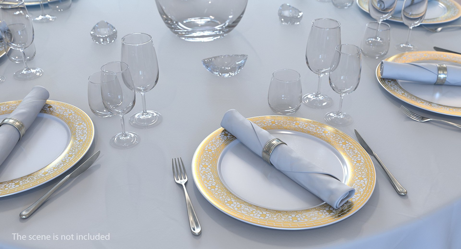 3D Model Folded Table Cotton Napkin - TurboSquid 1382569