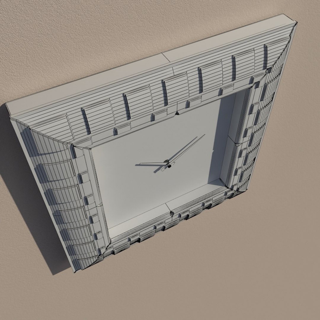 3D model square wall clock decoration - TurboSquid 1605609