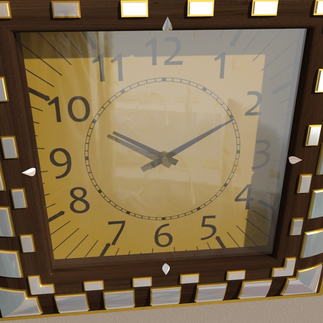 3D model square wall clock decoration - TurboSquid 1605609