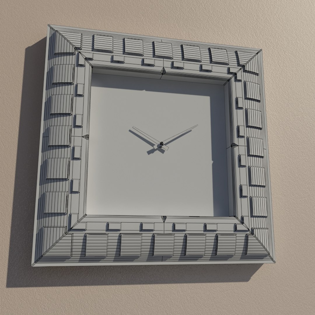 3D model square wall clock decoration - TurboSquid 1605609