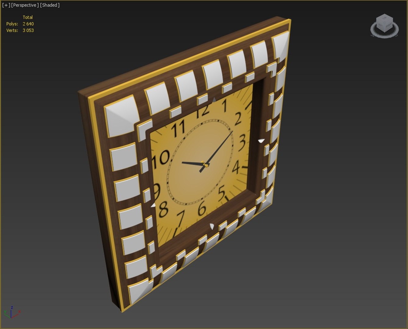 3D model square wall clock decoration - TurboSquid 1605609