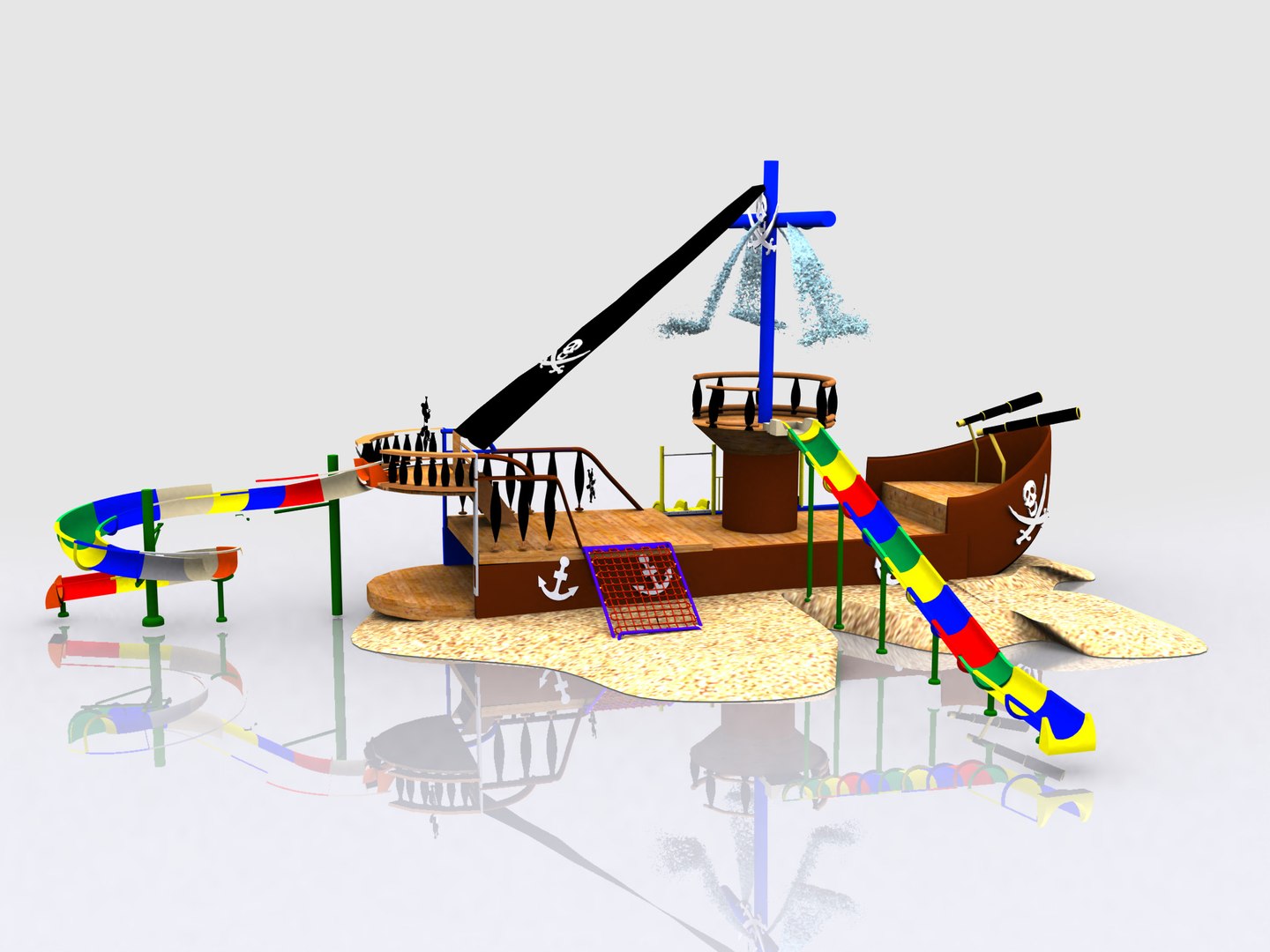 3d Pirate Water Theme Park Model