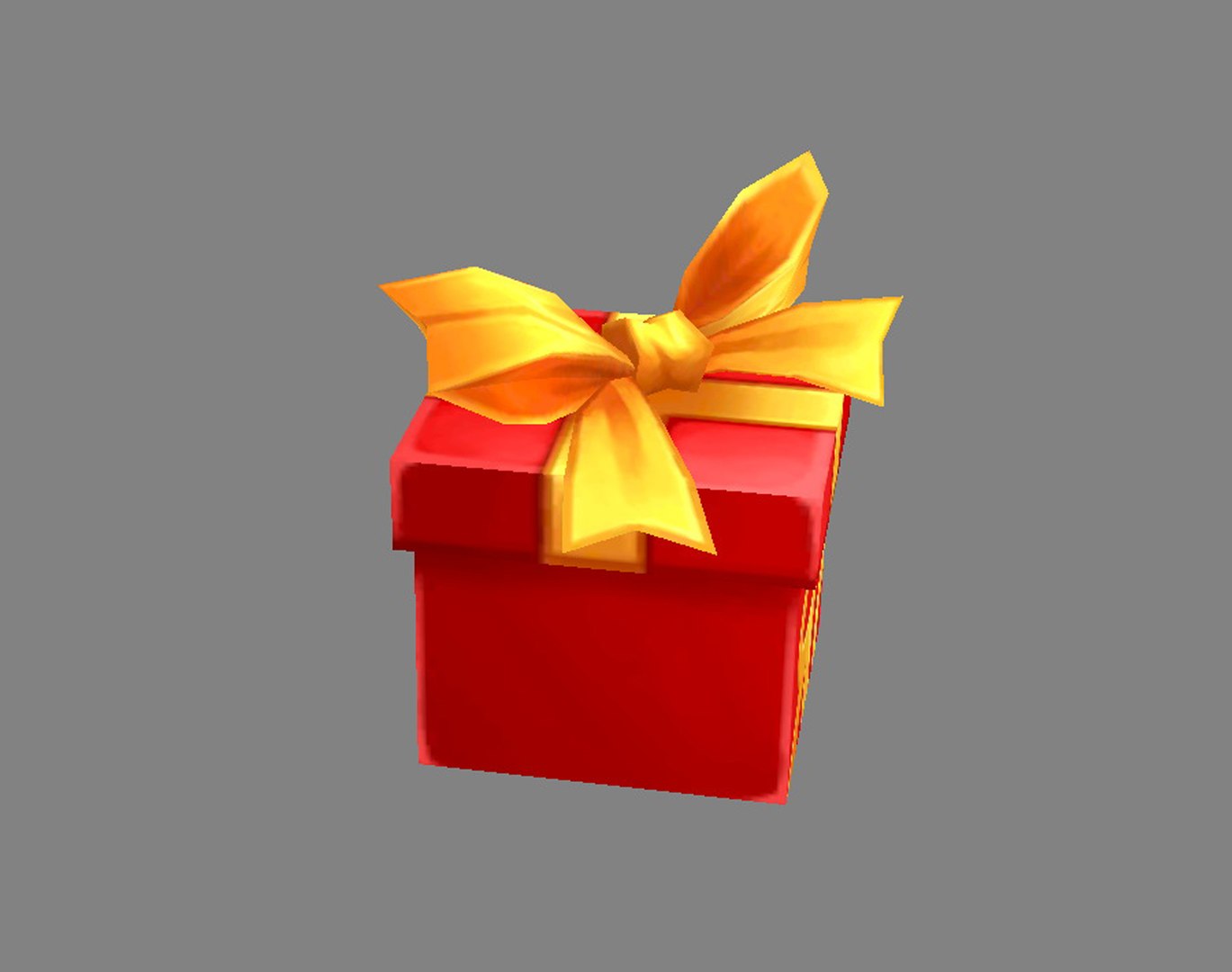 Cartoon Red Square Gift Box Model - TurboSquid 1725971