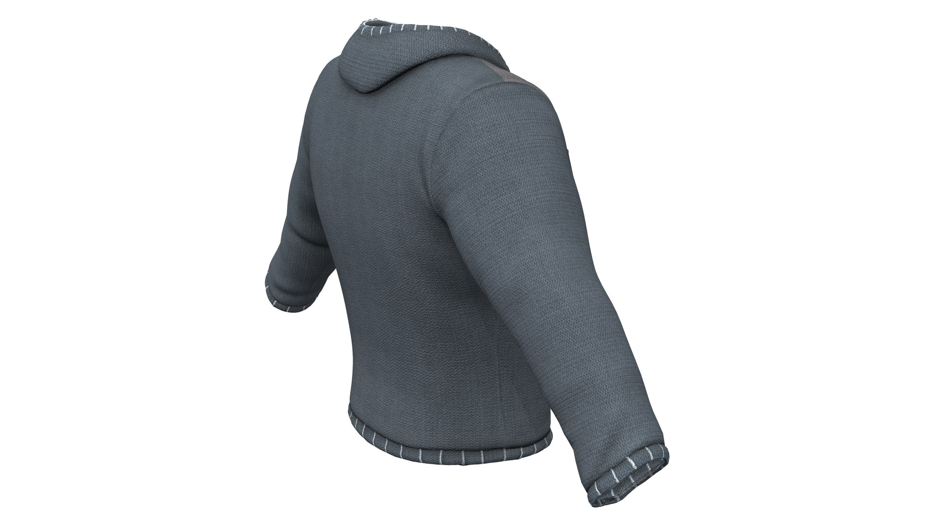 Men Ragged Thick Hooded Sweater Jumper 3D model - TurboSquid 1980213