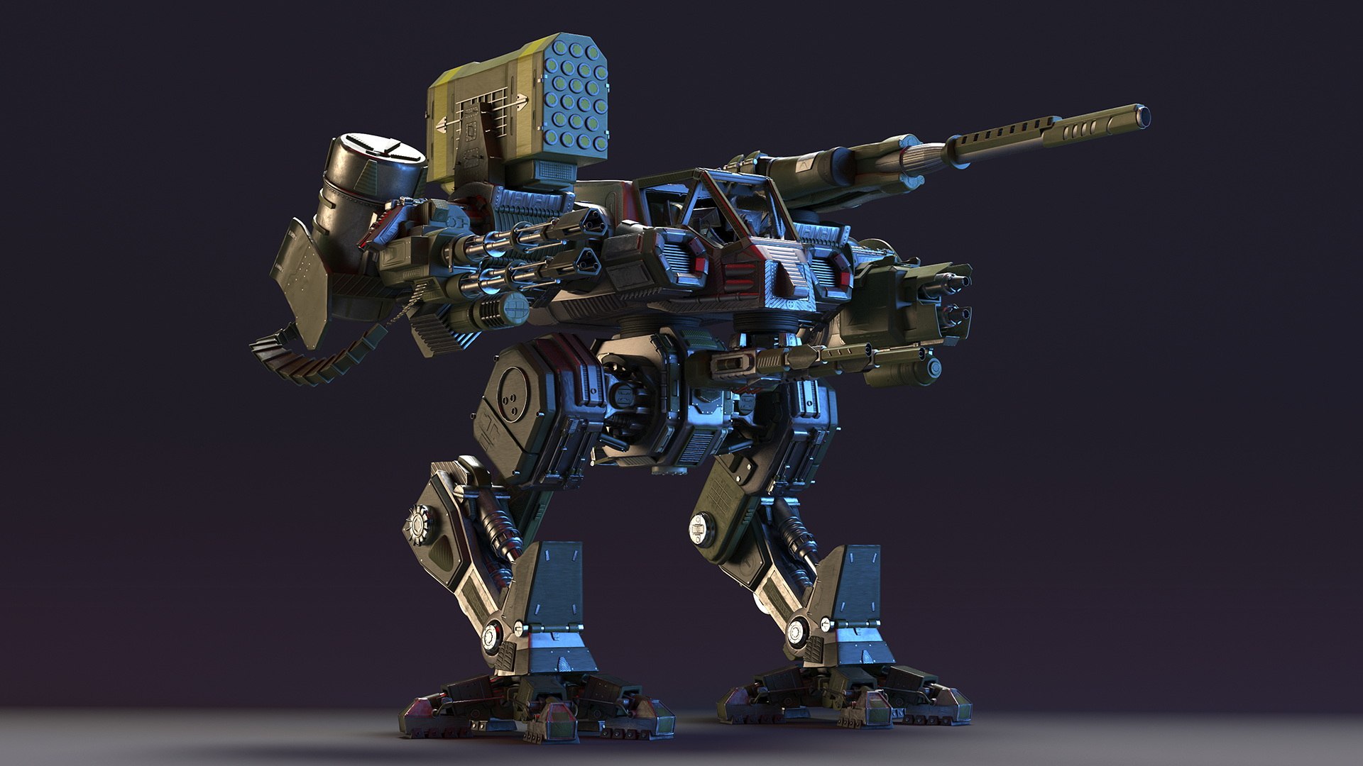 Massive Walking Battle Machine Green 3D Model - TurboSquid 2157611