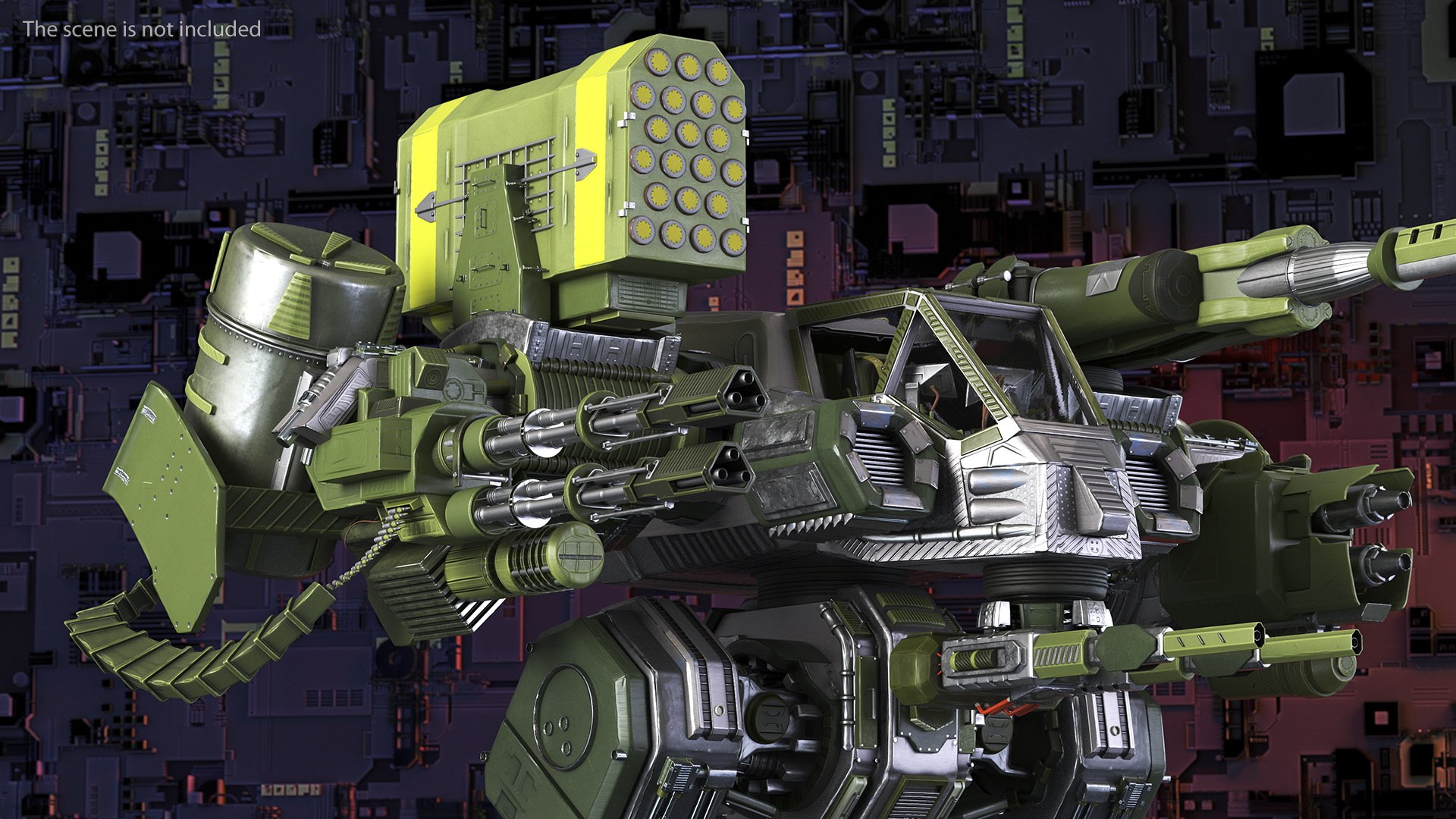 Massive Walking Battle Machine Green 3D Model - TurboSquid 2157611