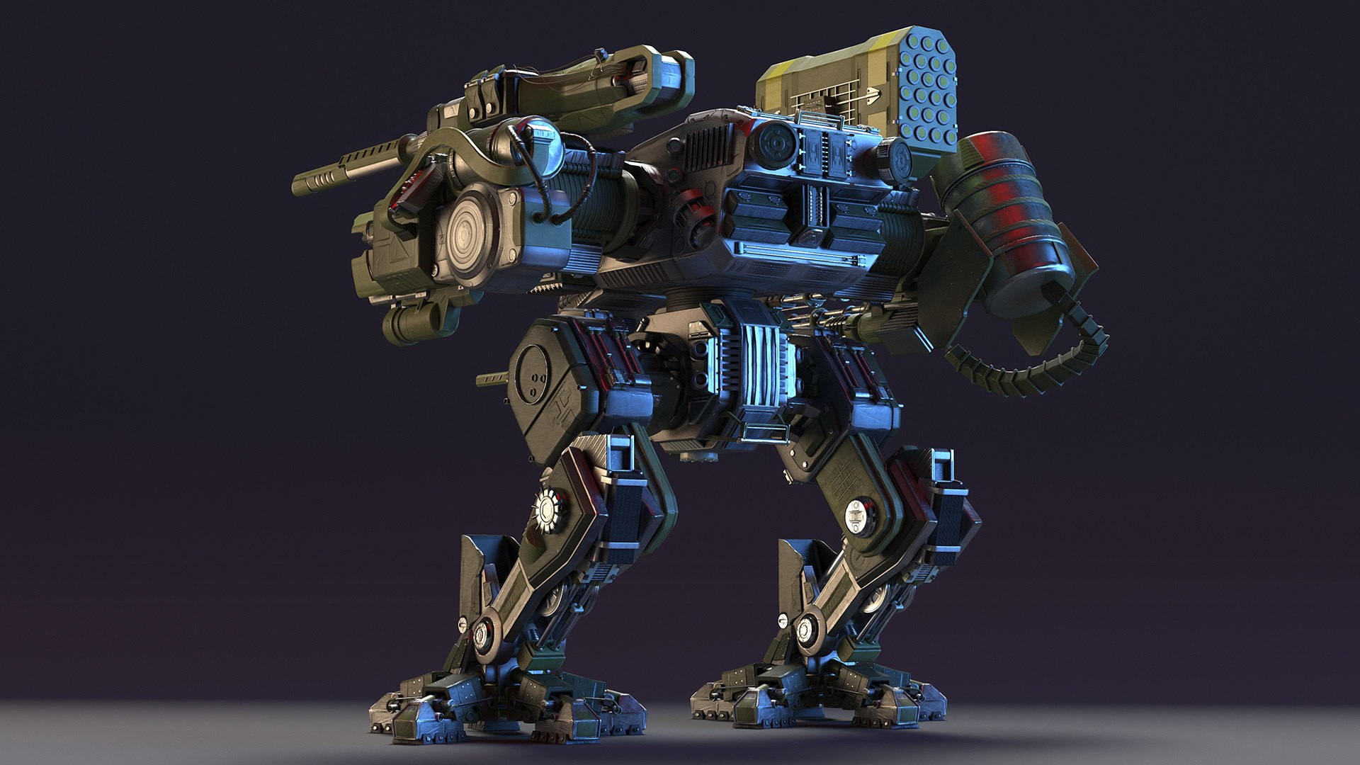 Massive Walking Battle Machine Green 3D Model - TurboSquid 2157611