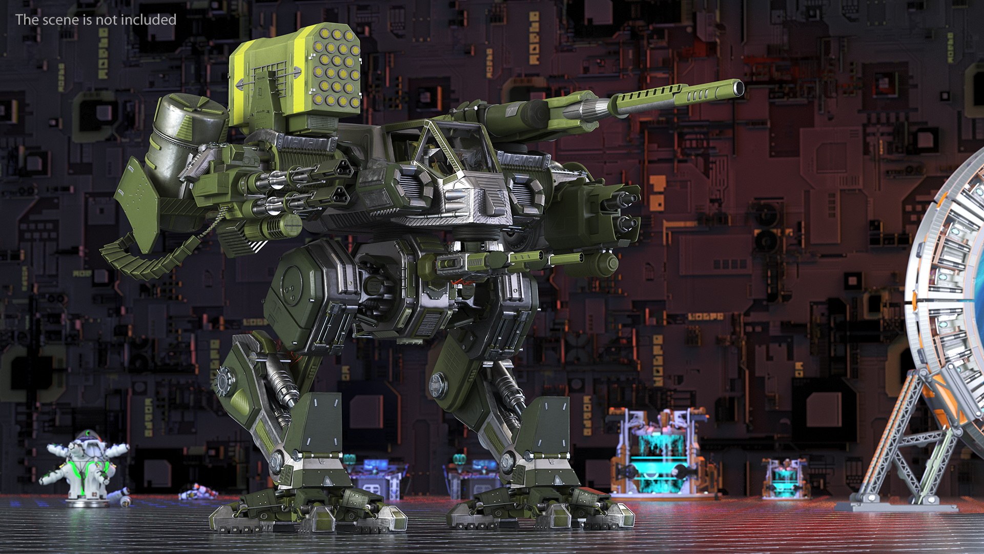 Massive Walking Battle Machine Green 3D Model - TurboSquid 2157611