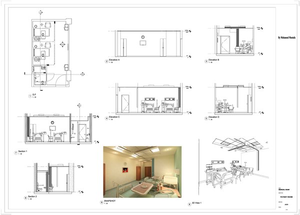 3D revit patient room model - TurboSquid 1165449