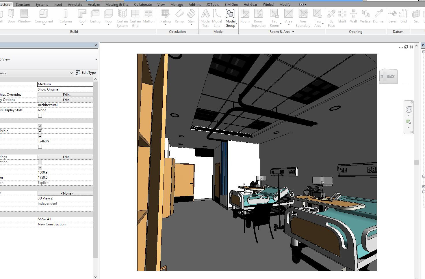3D revit patient room model - TurboSquid 1165449