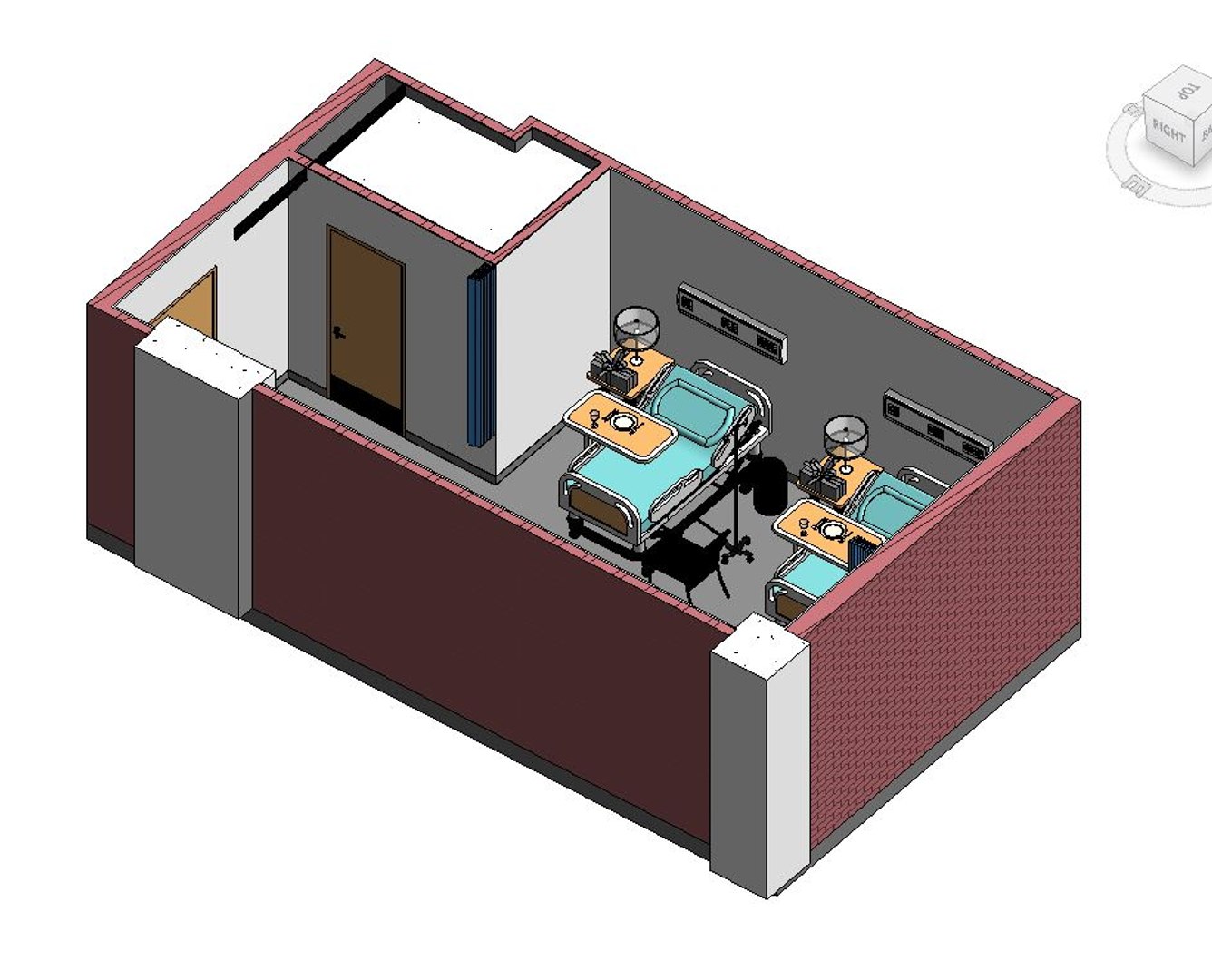 3D Revit Patient Room Model - TurboSquid 1165449