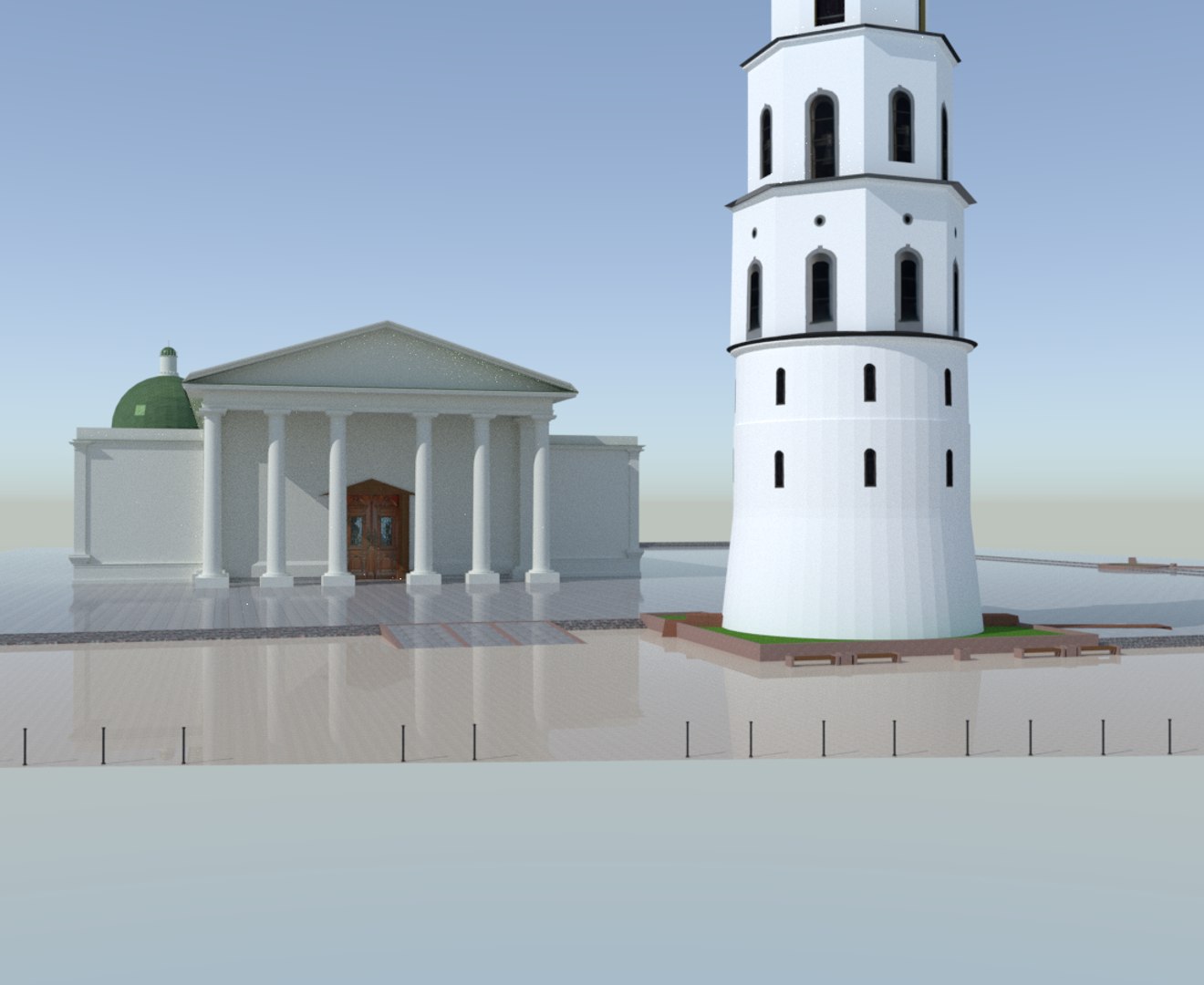 3D Vilnius Cathedral Square - TurboSquid 1320275