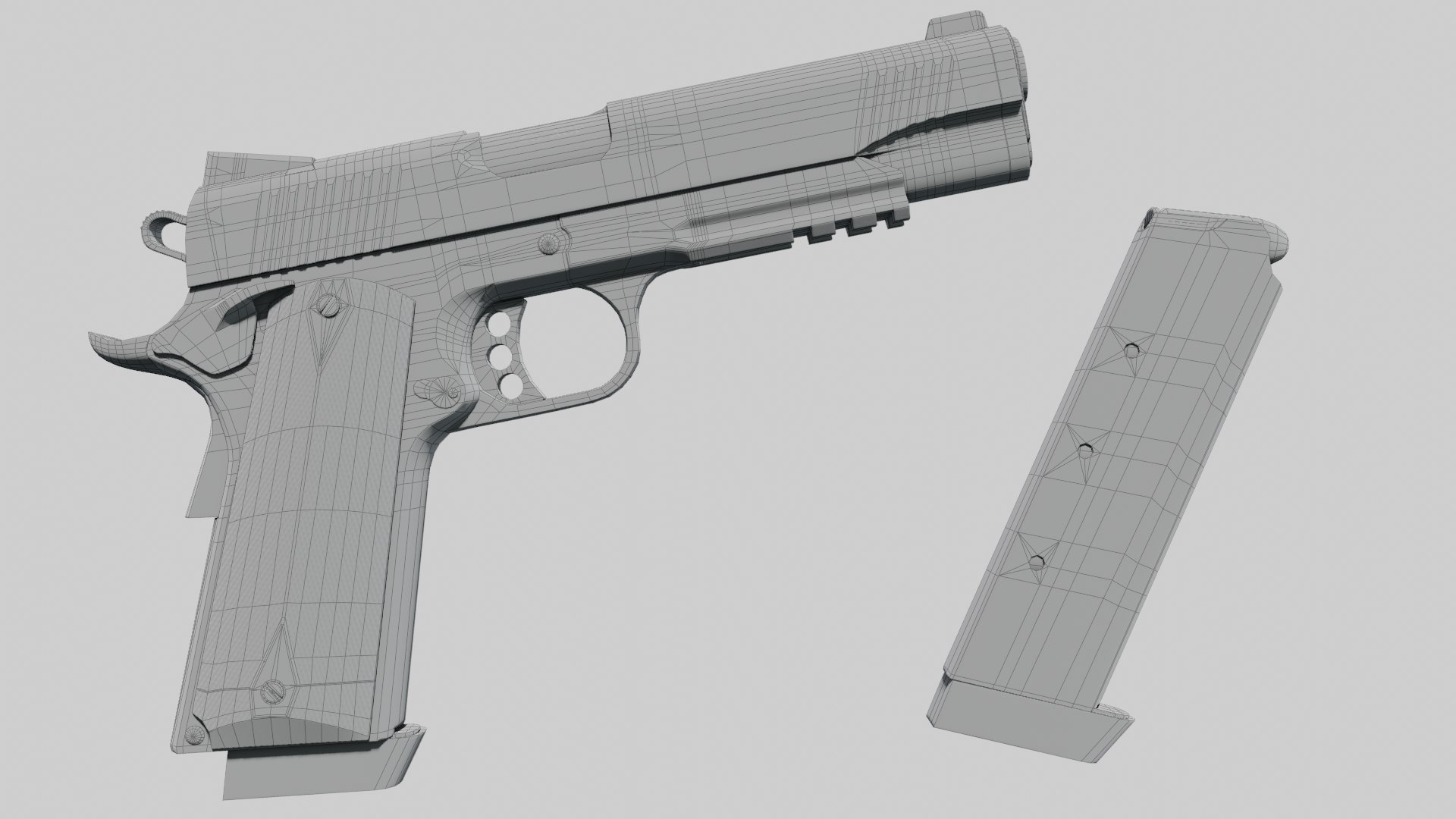 3D 1911 Pistol With Rail Model - TurboSquid 2030476